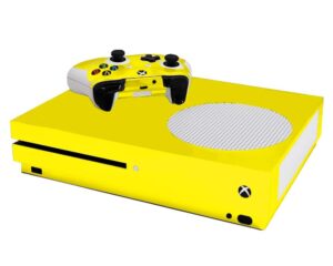 lemon yellow - vinyl decal mod skin kit by system skins - compatible with microsoft xbox one slim (xb1 slim)