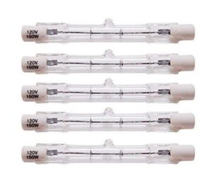 ctkcom 150-watt 3.1-inch t3 halogen light bulbs(5 pack) - j type 78mm double ended 120 volts 150 watt t3 halogen bulb r7s double ended filament flood lights quartz tube lamps,5 pack