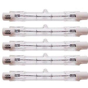 CTKcom 150-Watt 3.1-Inch T3 Halogen Light Bulbs(5 Pack) - J Type 78mm Double Ended 120 Volts 150 Watt T3 Halogen Bulb R7S Double Ended Filament Flood Lights Quartz Tube Lamps,5 Pack