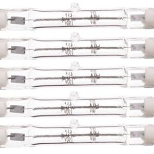 CTKcom 150-Watt 3.1-Inch T3 Halogen Light Bulbs(5 Pack) - J Type 78mm Double Ended 120 Volts 150 Watt T3 Halogen Bulb R7S Double Ended Filament Flood Lights Quartz Tube Lamps,5 Pack