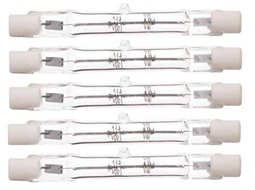 CTKcom 150-Watt 3.1-Inch T3 Halogen Light Bulbs(5 Pack) - J Type 78mm Double Ended 120 Volts 150 Watt T3 Halogen Bulb R7S Double Ended Filament Flood Lights Quartz Tube Lamps,5 Pack