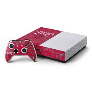 skinit decal gaming skin compatible with xbox one s console and controller bundle - officially licensed nba chicago bulls blast design