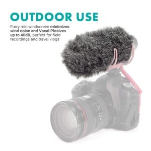 Movo WS-G7 Foam and Furry Indoor, Outdoor Microphone Windscreen Combo Pack - Custom Fit for Rode VideoMic Go