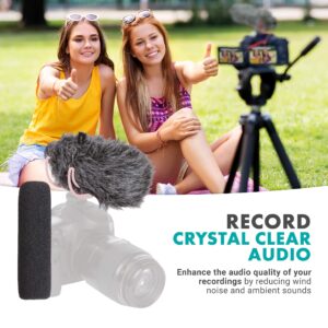 Movo WS-G7 Foam and Furry Indoor, Outdoor Microphone Windscreen Combo Pack - Custom Fit for Rode VideoMic Go