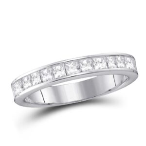 jewels by lux 14kt white gold womens round diamond 3mm wedding band ring 1/4 cttw ring size 8