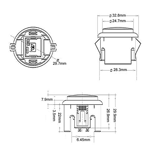 EG STARTS 10x Arcade 30mm Push Buttons Switch Multicade for Arcade PC Games Mame Jamma KOF Arcade Pinball Machine Parts & Accessories