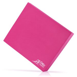 go go active balance pad (thick) - exercising training mat for therapy, yoga, pilates, crossfit and fitness - non-skid bottom, ecofriendly, double-sided - home or gym use - xl 19x15'' (hot pink)