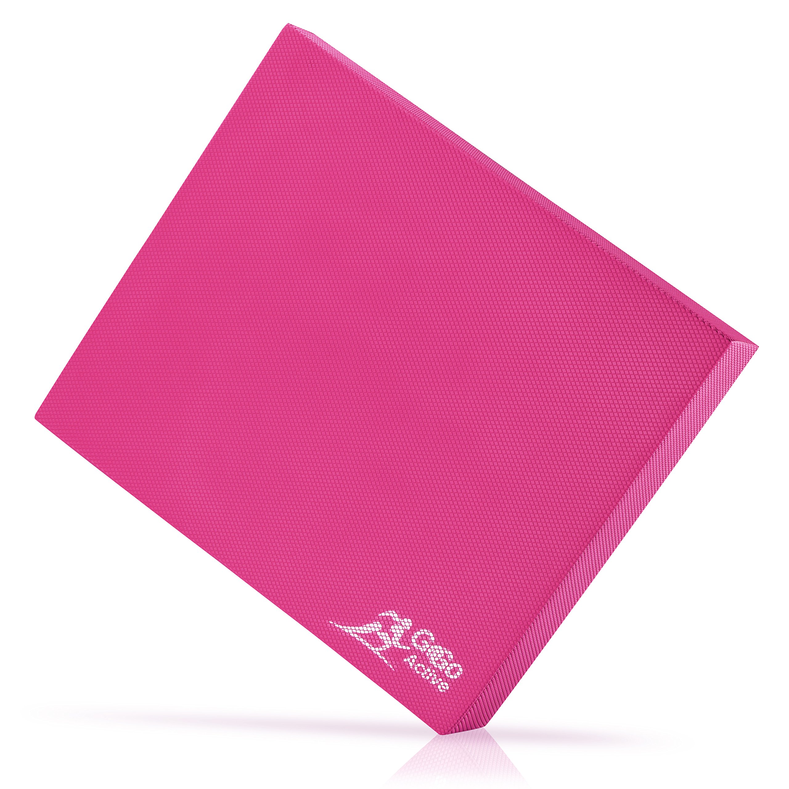 Go Go Active Balance Pad (Thick) - Exercising Training Mat for Therapy, Yoga, Pilates, Crossfit and Fitness - Non-Skid Bottom, Ecofriendly, Double-Sided - Home or Gym Use - XL 19x15'' (Hot Pink)