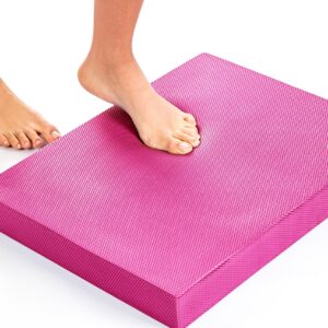 Go Go Active Balance Pad (Thick) - Exercising Training Mat for Therapy, Yoga, Pilates, Crossfit and Fitness - Non-Skid Bottom, Ecofriendly, Double-Sided - Home or Gym Use - XL 19x15'' (Hot Pink)