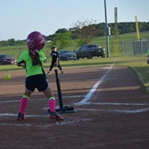 MadSportsStuff Neon Watermelon Over The Calf Socks (Neon Pink/Neon Green, Small)