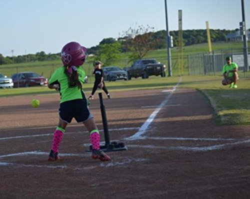 MadSportsStuff Neon Watermelon Over The Calf Socks (Neon Pink/Neon Green, Small)