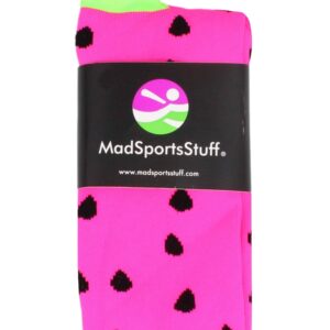 MadSportsStuff Neon Watermelon Over The Calf Socks (Neon Pink/Neon Green, Small)