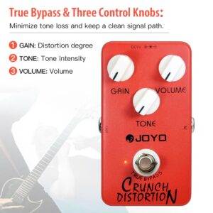 JOYO Distortion Pedal Crunch Distortion of British Classic Rock Distortion Effect for Electric Guitar - True Bypass (JF-03)