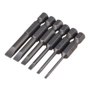 cnbtr 5cm length s2 alloy steel hex shank magnetic flat head slotted tip screwdriver bits 1/4inch drive pack of 6