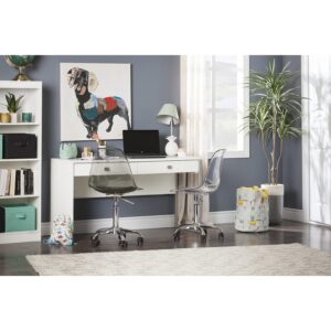 South Shore Interface Modern Simple Design Computer Desk with 2 Drawers, Pure White