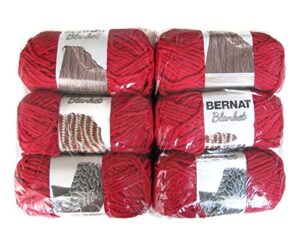 bernat blanket yarn, 5.3oz, 6-pack (cranberry)