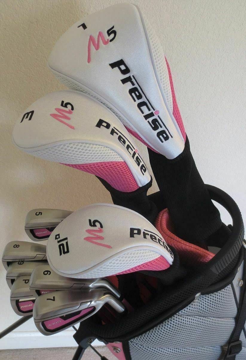 Ladies Complete Golf Club Set Driver, Fairway Wood, Hybrid, Irons, Putter & Womens Bag Pink