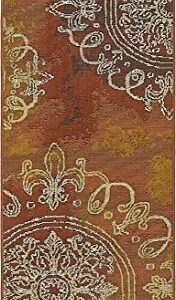 Unique Loom Outdoor Modern Collection Area Rug - Trio (2' x 6' 1" Runner, Rust Red/ Gold)