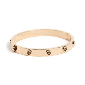 Tory Burch Women's Logo Stud Hinge Bracelet, Tory Gold, One Size