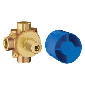 grohe 29902000 concetto 1/2 in. 3-way pressure balance rough valve, brass