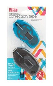 office depot® - correction fluid - correction tape slide - 7.5" x 3.95" x 1" - white - pk of 2