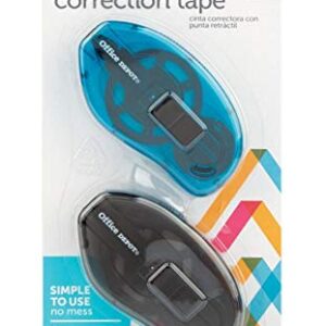 Office Depot® - Correction Fluid - Correction Tape Slide - 7.5" x 3.95" x 1" - White - PK of 2