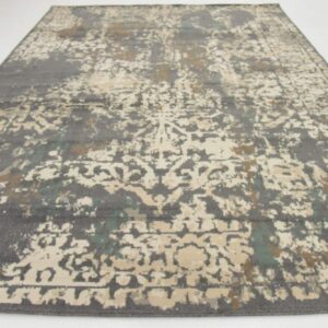 Unique Loom Tuareg Collection Vintage Distressed Traditional Area Rug (9' 0 x 12' 0 Rectangular, Gray/ Beige)