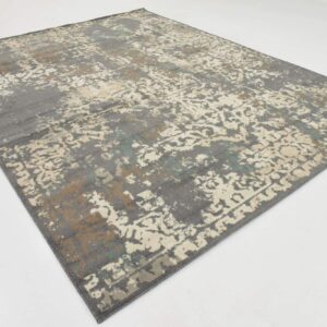 Unique Loom Tuareg Collection Vintage Distressed Traditional Area Rug (9' 0 x 12' 0 Rectangular, Gray/ Beige)