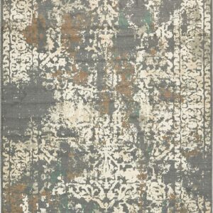 Unique Loom Tuareg Collection Vintage Distressed Traditional Area Rug (9' 0 x 12' 0 Rectangular, Gray/ Beige)