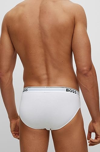 BOSS Men's 3-Pack Classic Regular Fit Stretch Briefs, White, X-Large