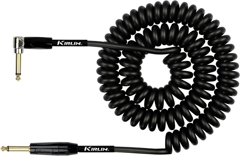 KIRLIN Cable Instrument-Cables, 1/4" Mono Plug, Metallic Black, 30ft (IPK-222BFGL-30/BKE)