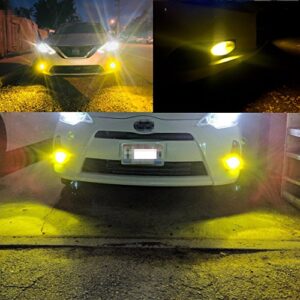 Alla Lighting H11 H8 LED Bulbs, 3000K Golden Yellow H16 Fog Lights or Daytime Running Lights(DRL) Lamps, 360° Xtreme Super Bright High Power 3030 SMD Replacement for Cars,Trucks, SUVs, Vans