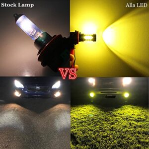 Alla Lighting H11 H8 LED Bulbs, 3000K Golden Yellow H16 Fog Lights or Daytime Running Lights(DRL) Lamps, 360° Xtreme Super Bright High Power 3030 SMD Replacement for Cars,Trucks, SUVs, Vans