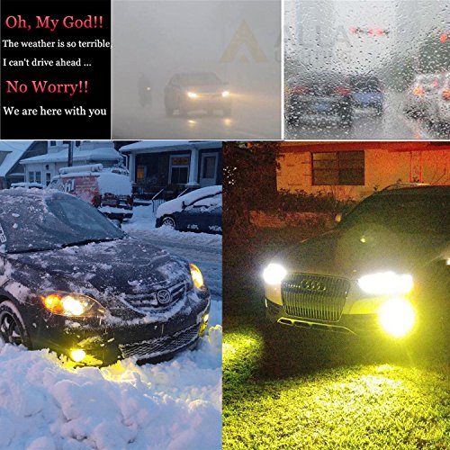 Alla Lighting H11 H8 LED Bulbs, 3000K Golden Yellow H16 Fog Lights or Daytime Running Lights(DRL) Lamps, 360° Xtreme Super Bright High Power 3030 SMD Replacement for Cars,Trucks, SUVs, Vans