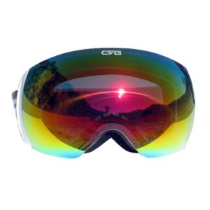 CRG Sports Ski Goggles 100% UV Protection Frameless Snowboard Goggles for Men,Women,Adults