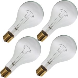 industrial performance 300ps35/cl 130v, 300 watt, ps35, mogul screw (e39) base light bulb (4 bulbs)