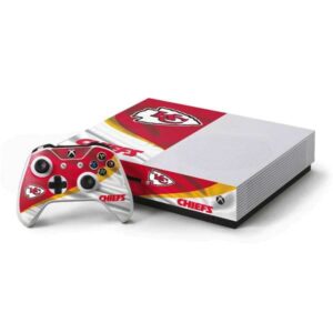 skinit decal gaming skin compatible with xbox one s console and controller bundle - officially licensed nfl kansas city chiefs design