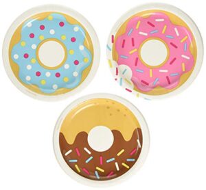 creative converting donut cake dessert plate, 7", multicolor