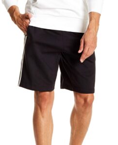 adidas men's athletics essential cotton shorts, black/white, small