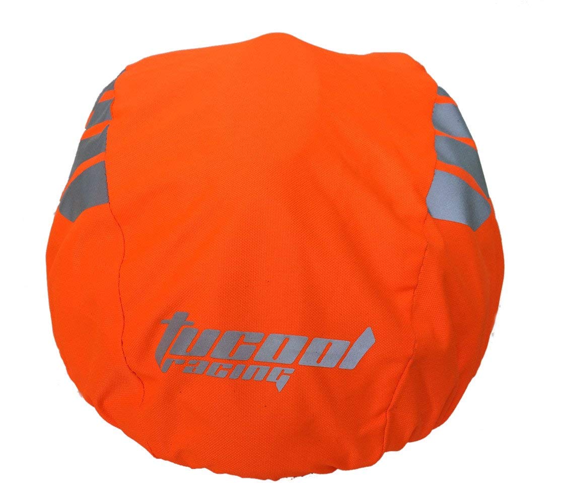 Tucool Racing Night Visual Waterproof Windproof Bike Bicycle Helmet Cover Cycling Rain Cover (Fluorescent Orange)