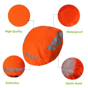 Tucool Racing Night Visual Waterproof Windproof Bike Bicycle Helmet Cover Cycling Rain Cover (Fluorescent Orange)