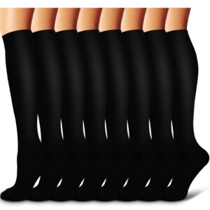 laite hebe compression socks for women& men circulation(8 pairs),socks-best for running,sports,hiking,flight travel,pregnancy