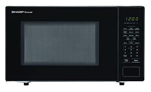 SHARP Black Carousel Cu. Ft. 1000W Countertop Microwave Oven (ISTA 6 Packaging), 1.1 Cubic Foot, 1000 Watts