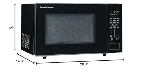 SHARP Black Carousel Cu. Ft. 1000W Countertop Microwave Oven (ISTA 6 Packaging), 1.1 Cubic Foot, 1000 Watts