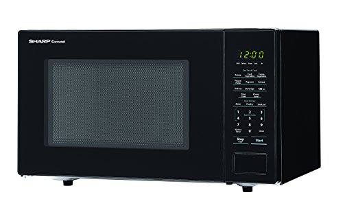 SHARP Black Carousel Cu. Ft. 1000W Countertop Microwave Oven (ISTA 6 Packaging), 1.1 Cubic Foot, 1000 Watts