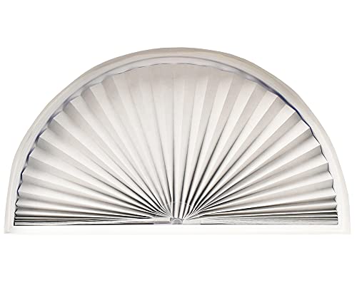 Redi Shade No Tools Original Arch Light Blocking Pleated Fabric Shade White, 72 in x 36 in