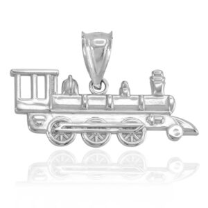 sterling silver locomotive steam engine train charm pendant