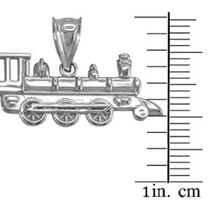 Sterling Silver Locomotive Steam Engine Train Charm Pendant