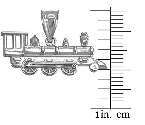 Sterling Silver Locomotive Steam Engine Train Charm Pendant