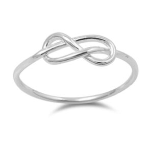 CloseoutWarehouse 925 Sterling Silver Infinity and Beyond Knot Ring Size 8